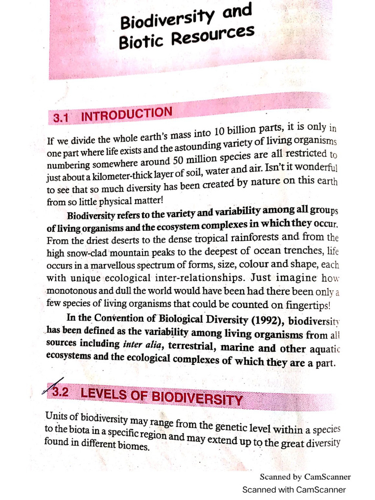 Unit 1-Biodiversity Notes (Chapter 2) | PDF