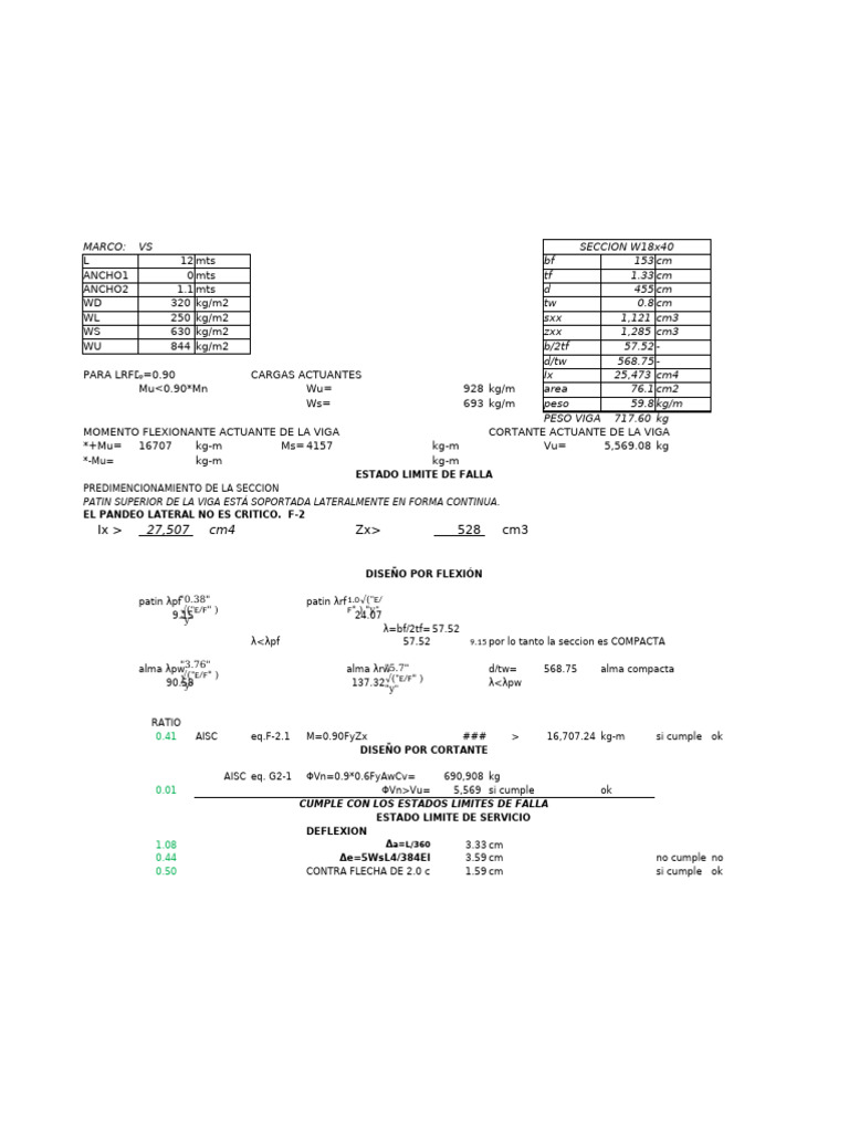 Vigas Diseño Por Flexion Sheet | PDF | Mecánica de sólidos | Ingeniería ...