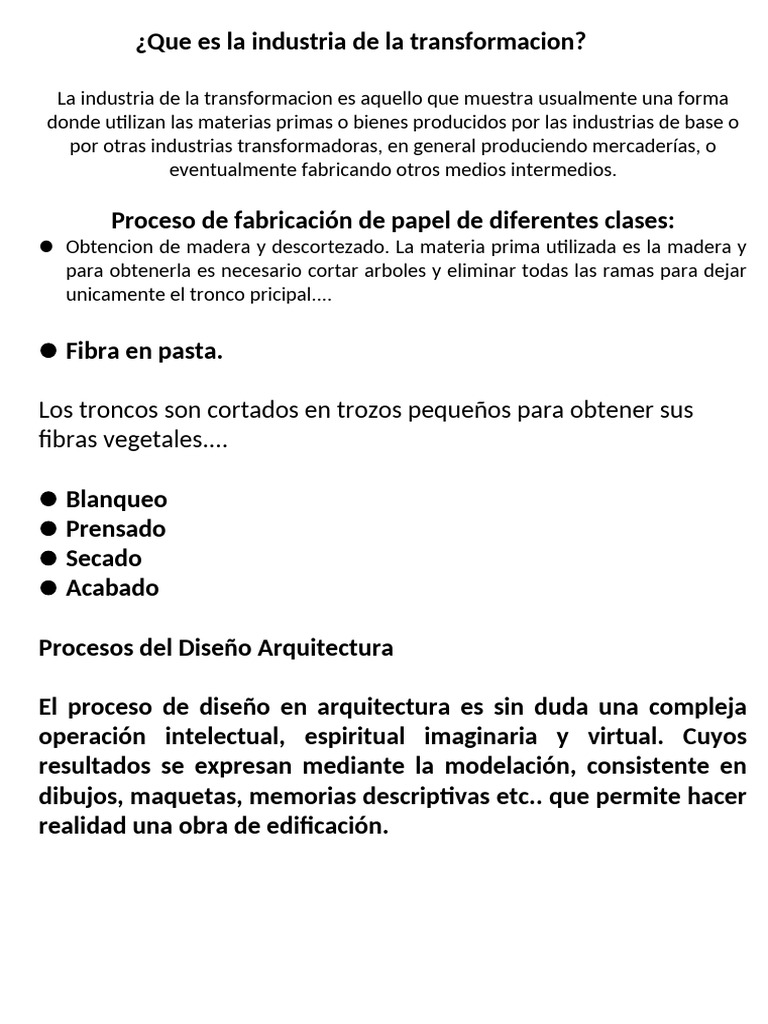 ¿Que Es La Industria de La Transformacion | PDF