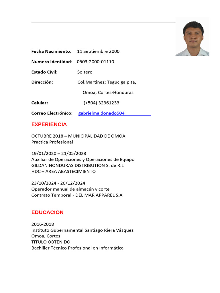 CV Gabriel Garcia-1 | PDF