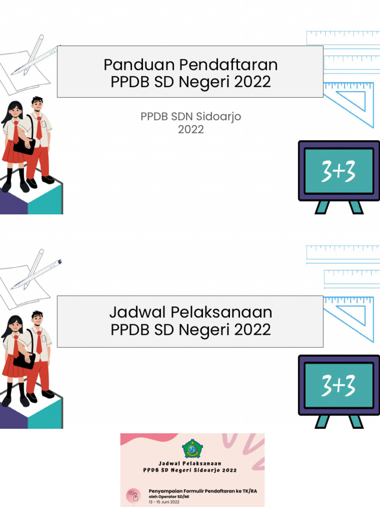 Panduan Pendaftaran PPDB SD Untuk Orang Tua | PDF