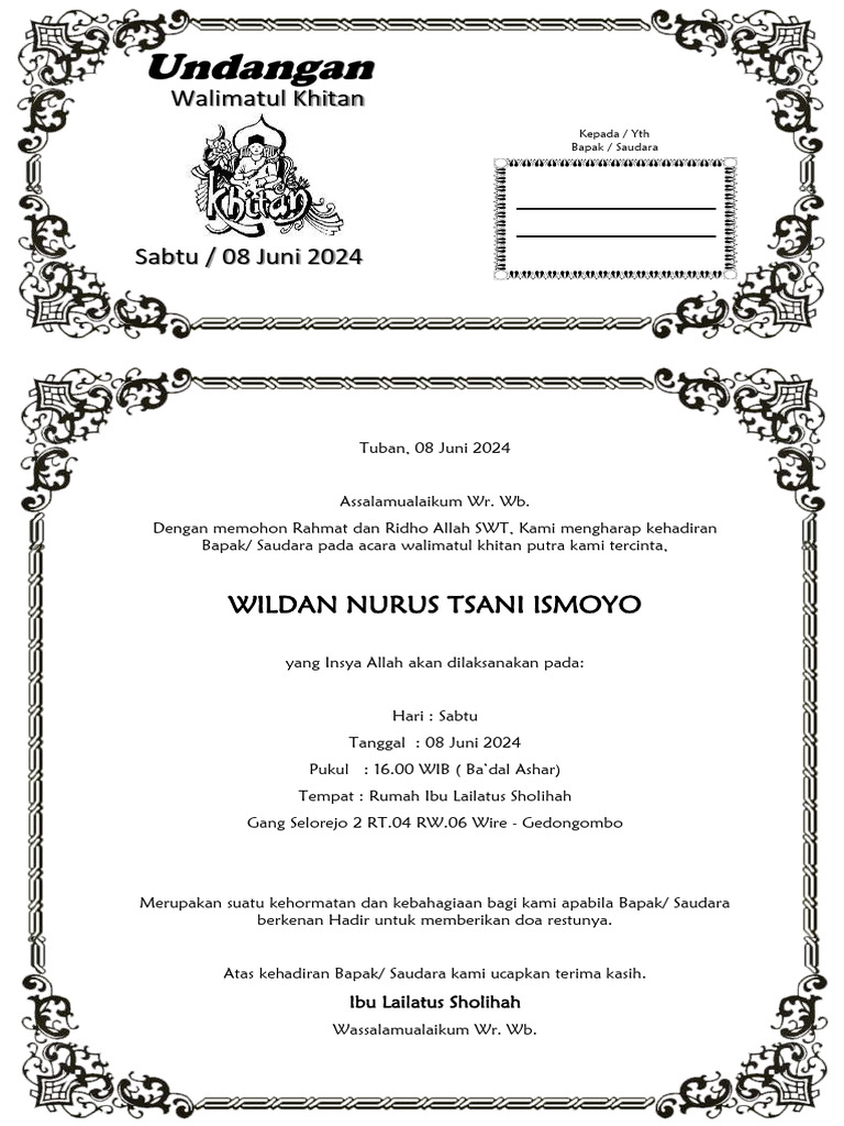 Undangan Wildan | PDF
