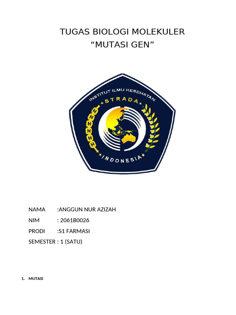 Tugas Biologi Molekuler Mutasi Gen | PDF