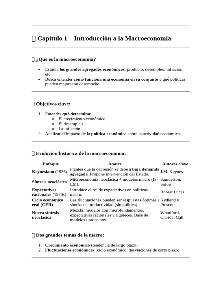 Resumen Macroeconomia by Gregorio | PDF | Producto Interno Bruto | Inflación