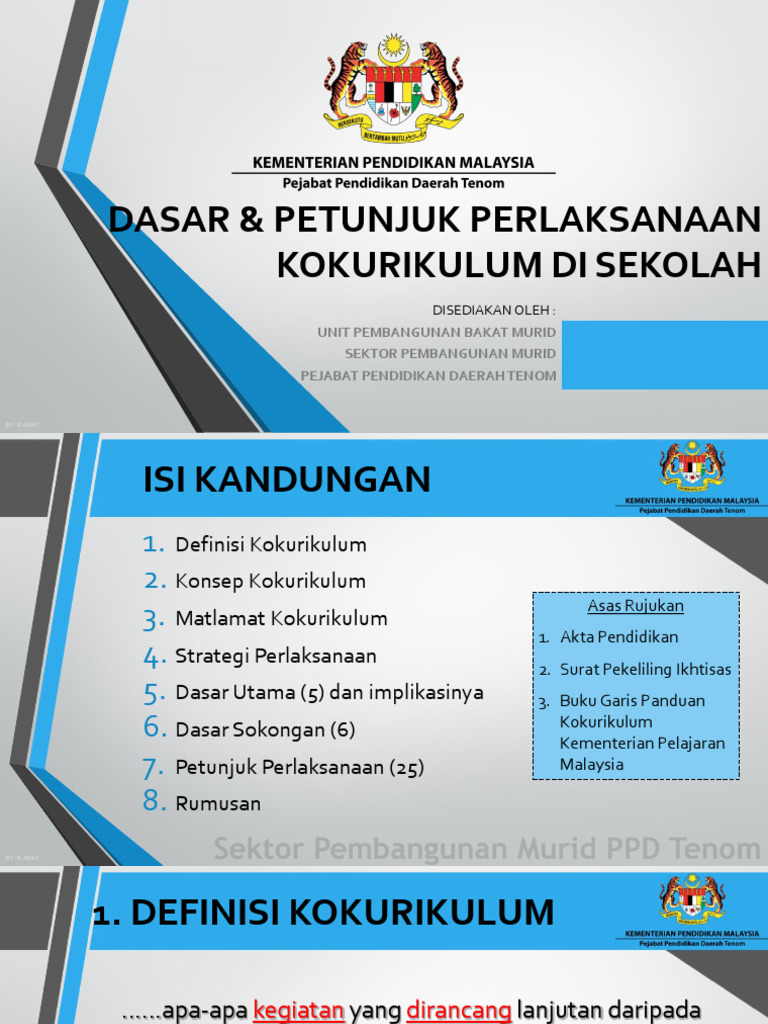 Dasar Dan Petunjuk Perlaksanaan Kokurikulum Di Sekolah | PDF