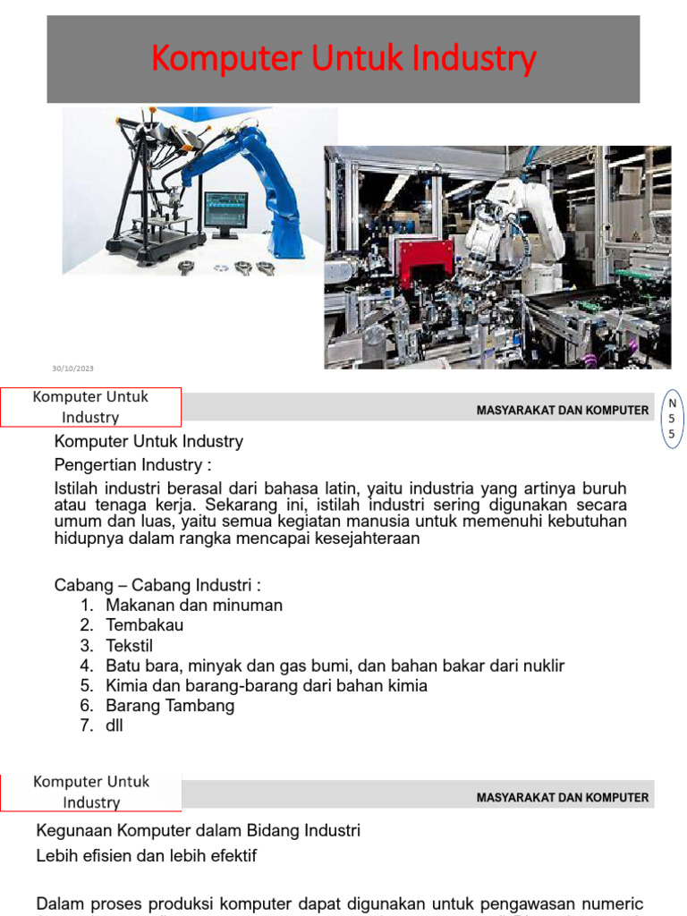 Peran Komputer dalam Industri Modern | PDF