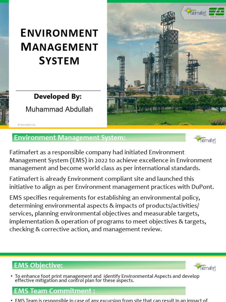 Fatimafert's Environmental Management System | PDF | Waste | Natural Environment