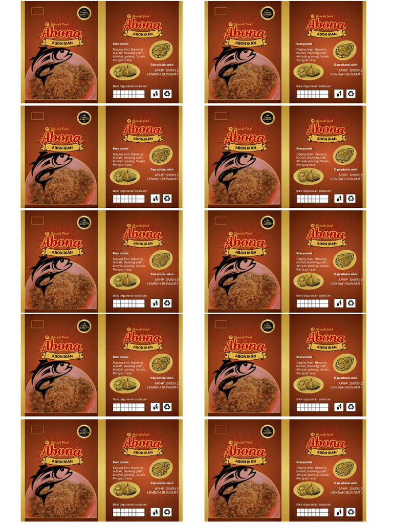 Label Bawang Goreng Dan Abon | PDF