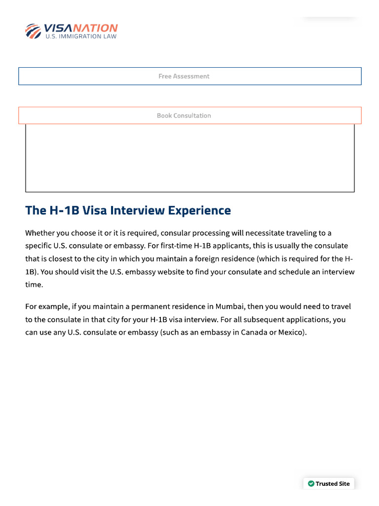 H-1B Visa Interview Preparation Guide | PDF