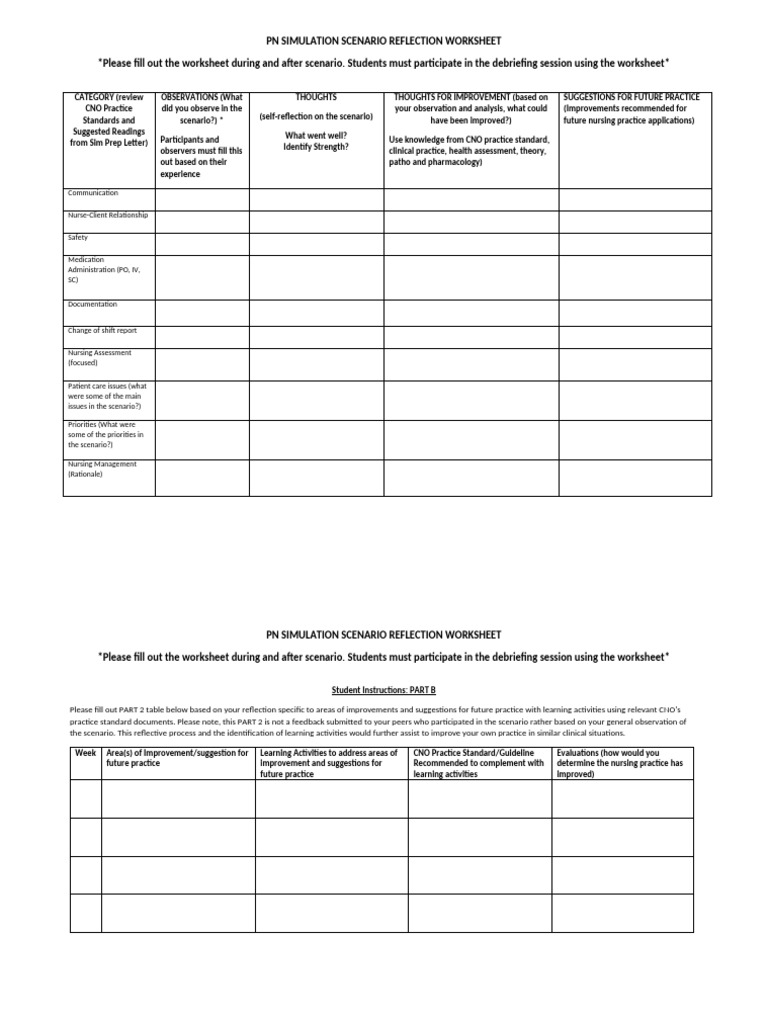 Simulation Observer Reflection Sheet1 | PDF | Simulation | Nursing