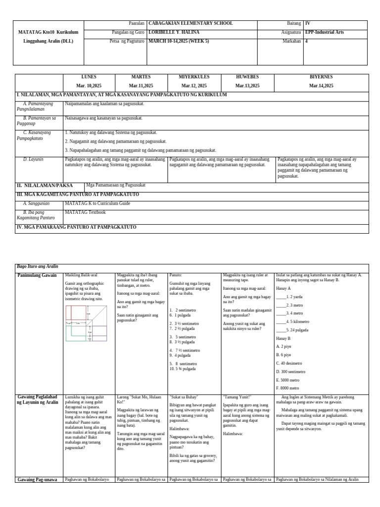 Q4 Epp DLL Week-5 | PDF