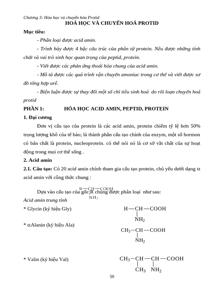 Hoa Hoc Va Chuyen Hoa Protid | PDF