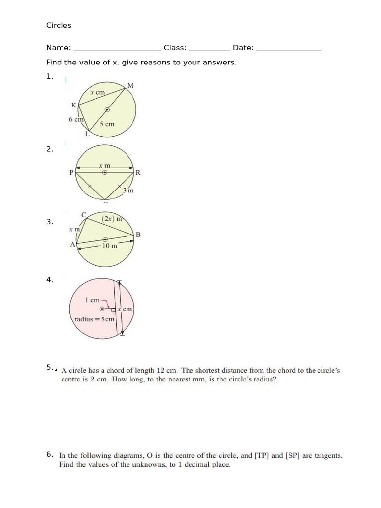 Solving for x in Circle Geometry | PDF