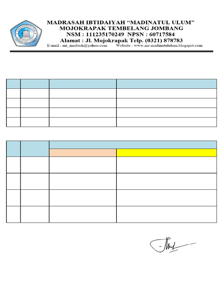 Jadwal Imam & Pendamping Sholat 2024-2025 | PDF