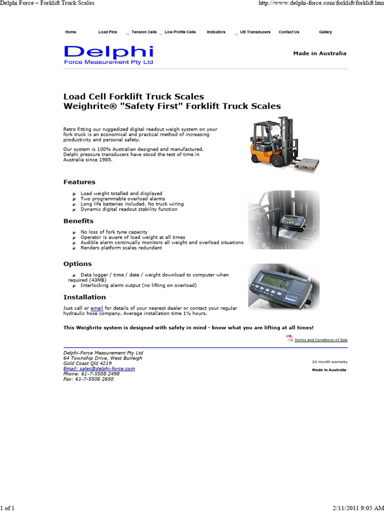 Load Cell Forklift | PDF