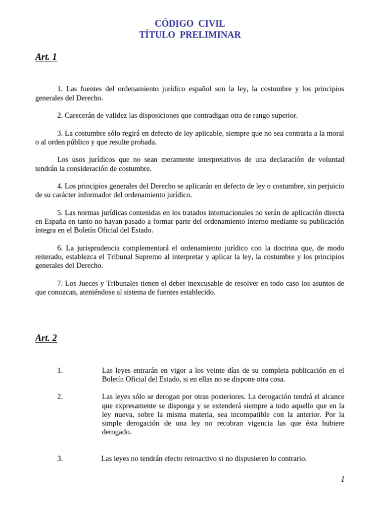 Fuentes del Derecho en el Código Civil | PDF | Caso de ley | Justicia