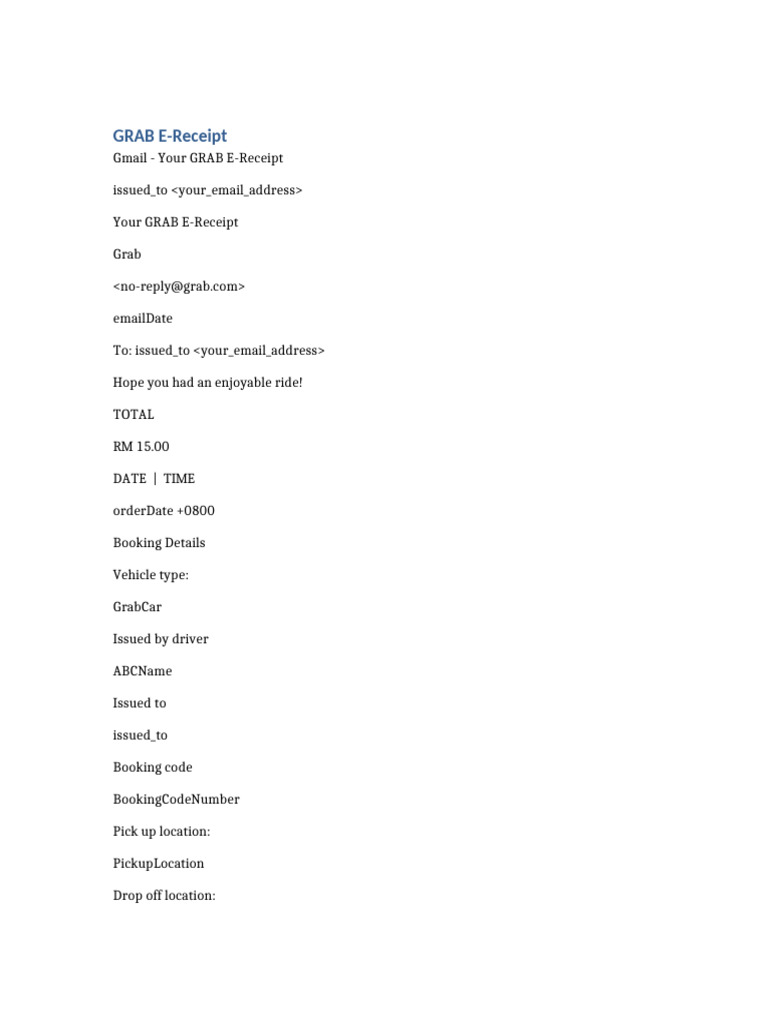 Grab Receipt | PDF