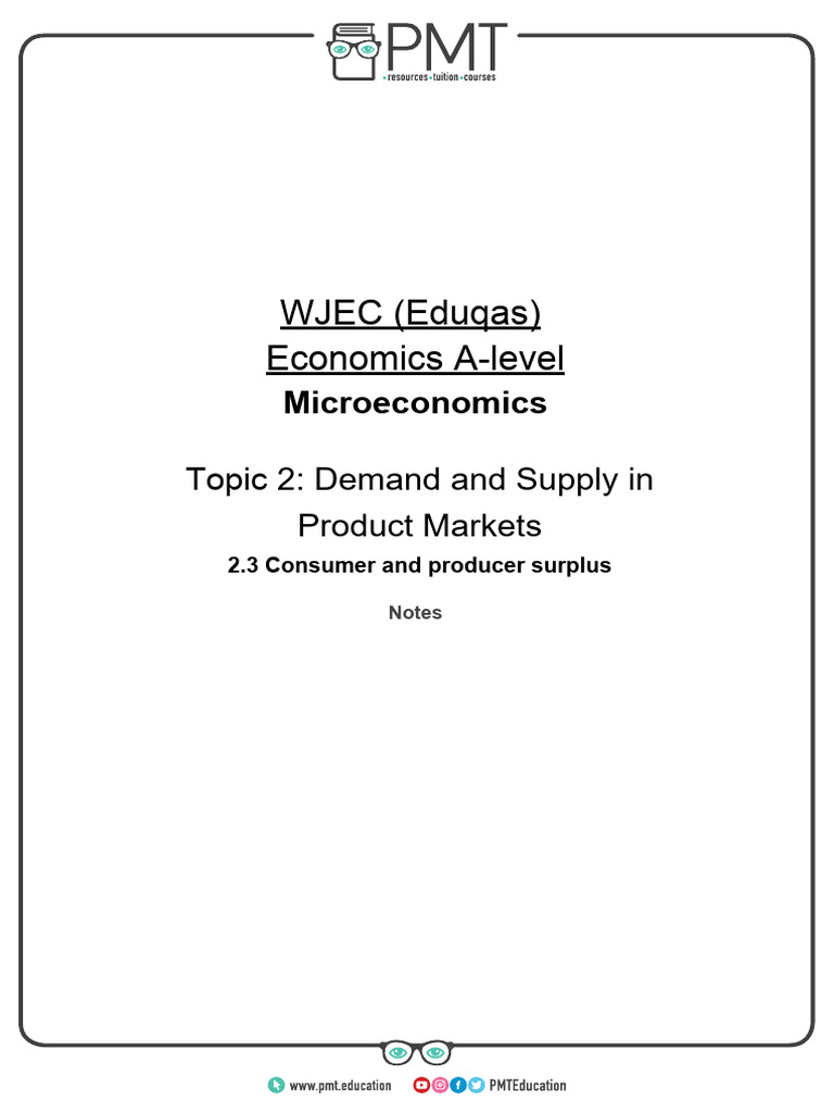 Consumer and Producer Surplus Explained | PDF | Economic Surplus | Demand