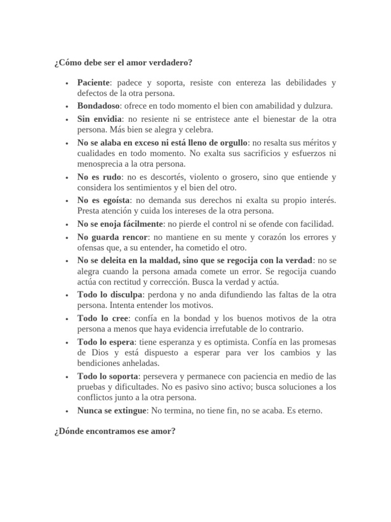 Cómo Debe Ser El Amor Verdadero | PDF | Amor | Jacob