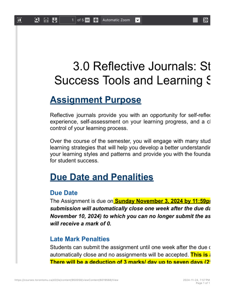 Reflective Journals for Student Success | PDF