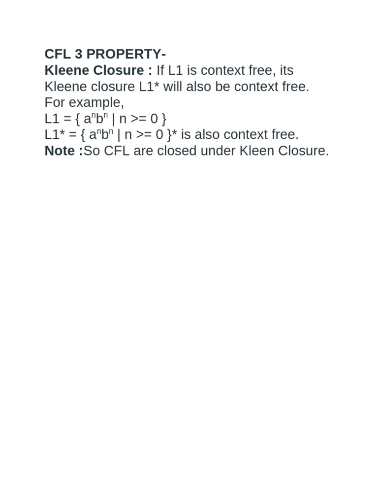 Context-Free Languages and Kleene Closure | PDF