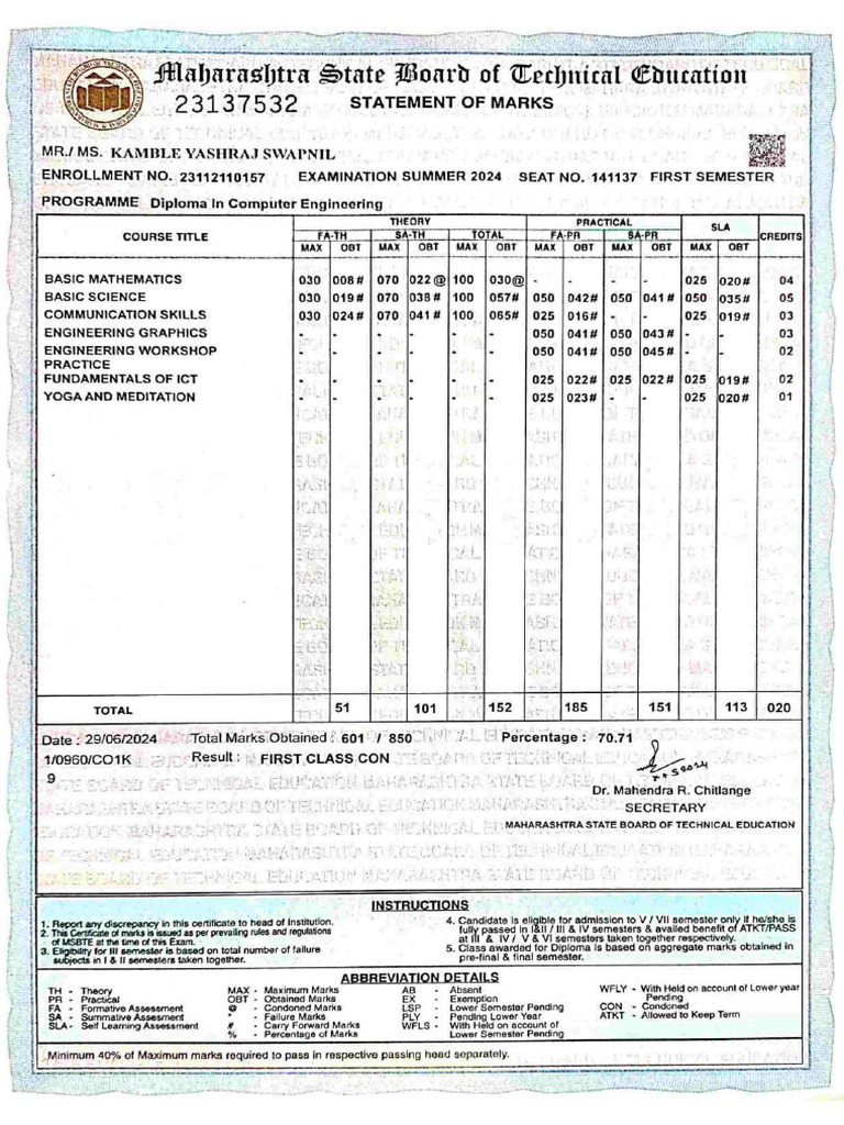 1&2 Sem Marksheet(1)(1)_compressed_compressed | PDF