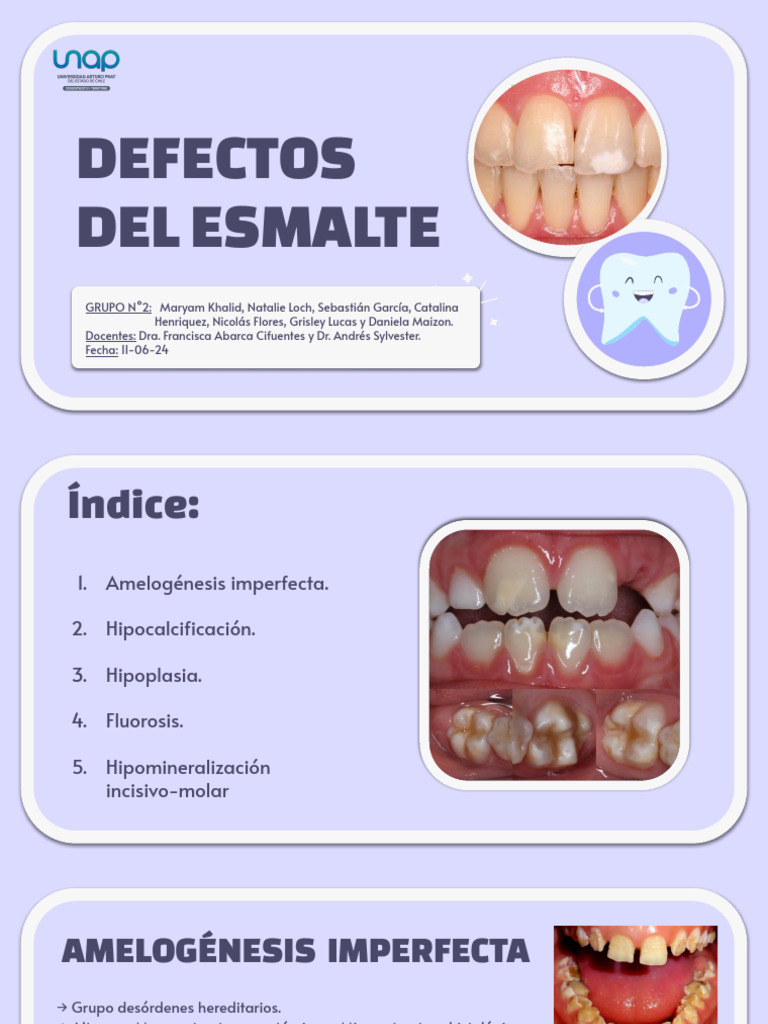 Defectos Del Esmalte | PDF | Diente | Especialidades Medicas