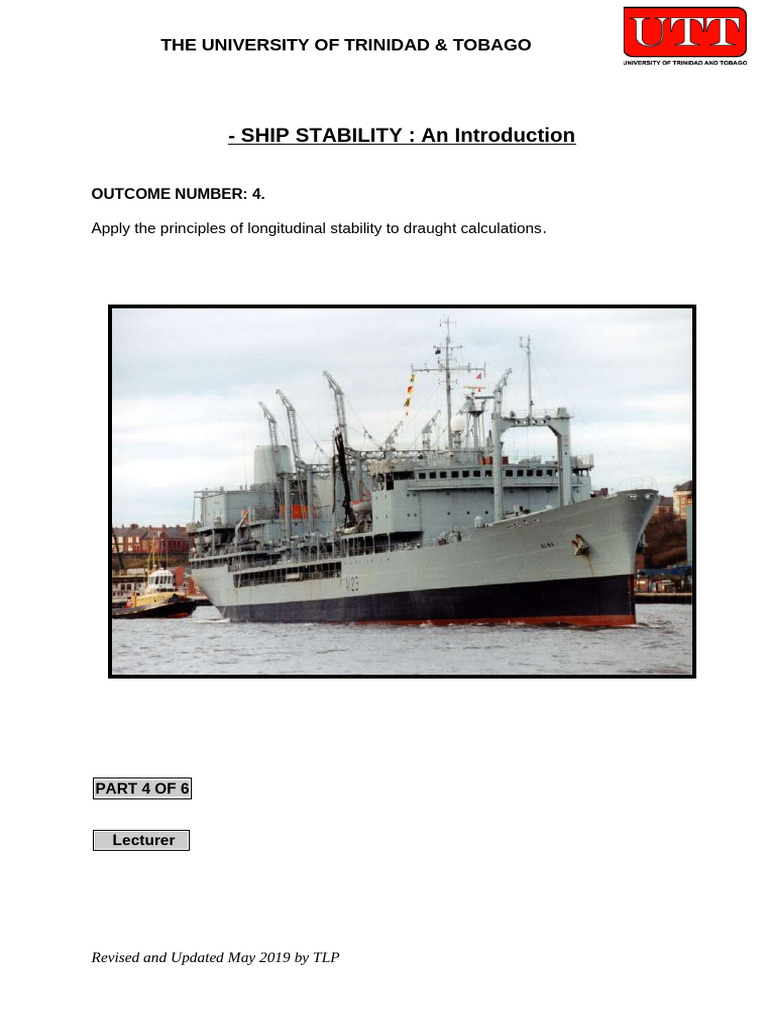 Ship Stability Notes Longitudinal Stab | PDF | Buoyancy | Watercraft
