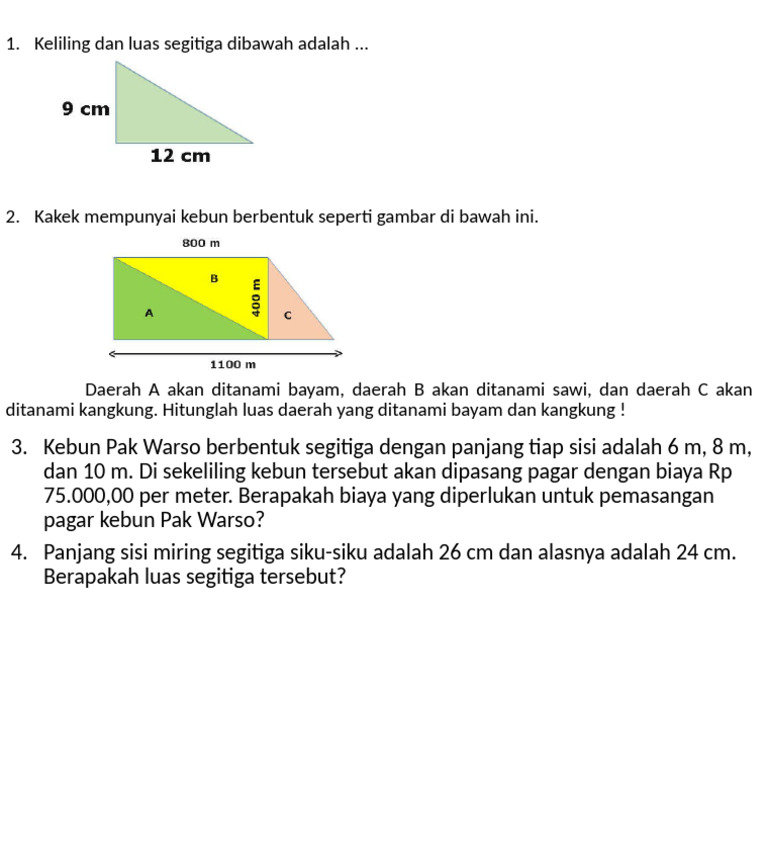 Luas dan keliling segitiga | PDF