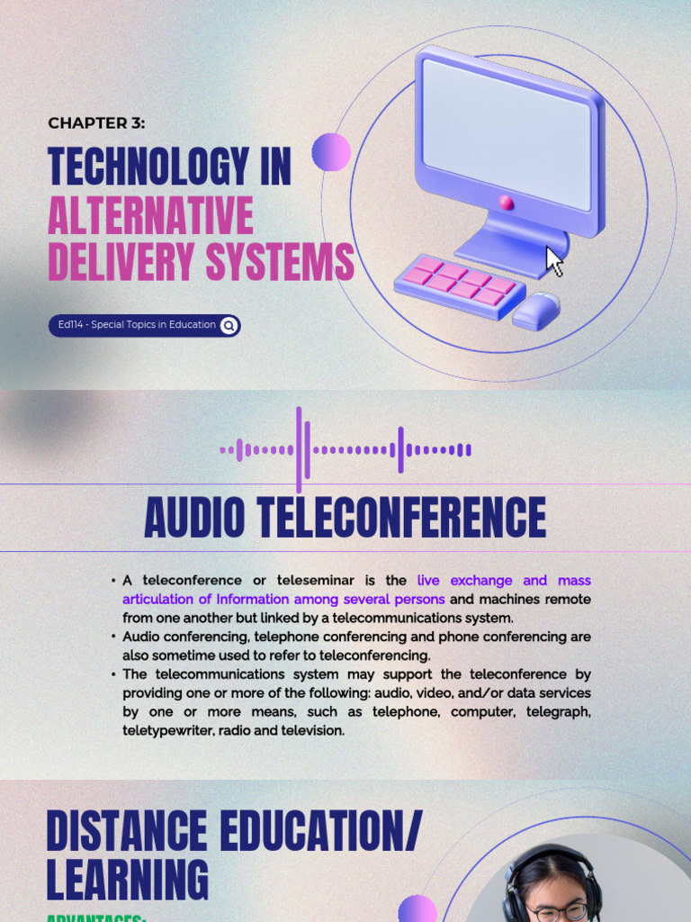 Technology in Alternative Delivery Systems | PDF | Distance Education | Internet