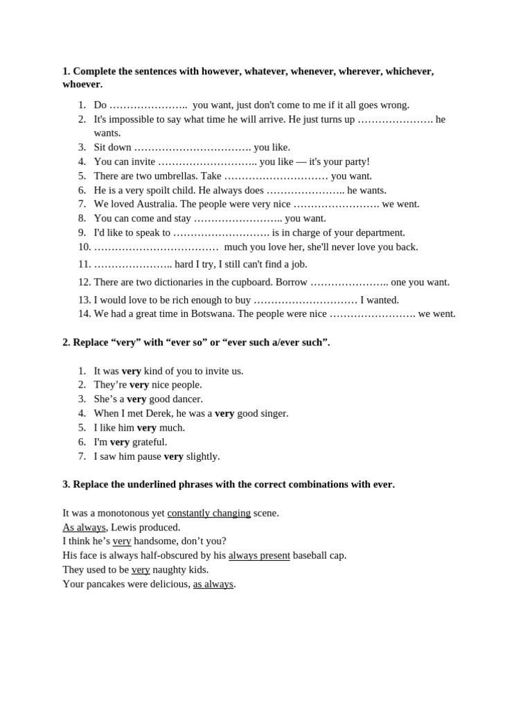 Using "Ever" in Sentences | PDF