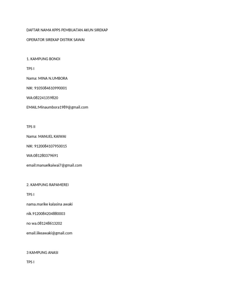 Daftar Nama Kpp-wps Office(1) | PDF