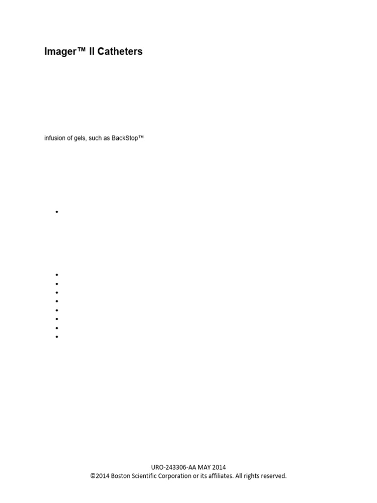 URO-243306-AA Imager - II - Catheters - Prescriptive - Information-FINAL | PDF