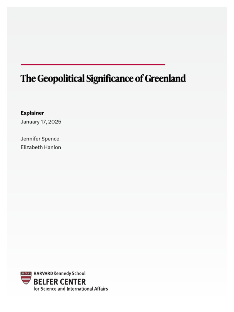 Geopolitical Significance of Greenland Explainer | PDF | Greenland | Arctic