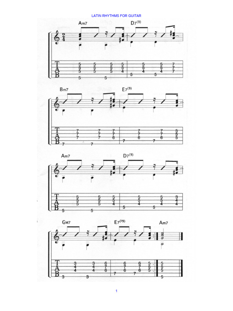 Latin Rhythms For Guitar | PDF