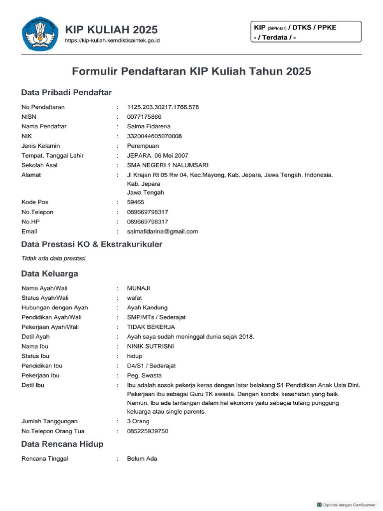 formulir utbk | PDF