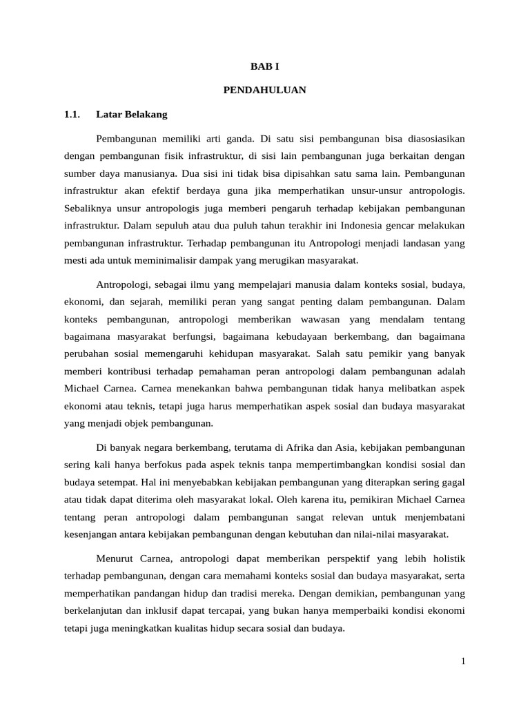 Peran Antropologi dalam Pembangunan | PDF