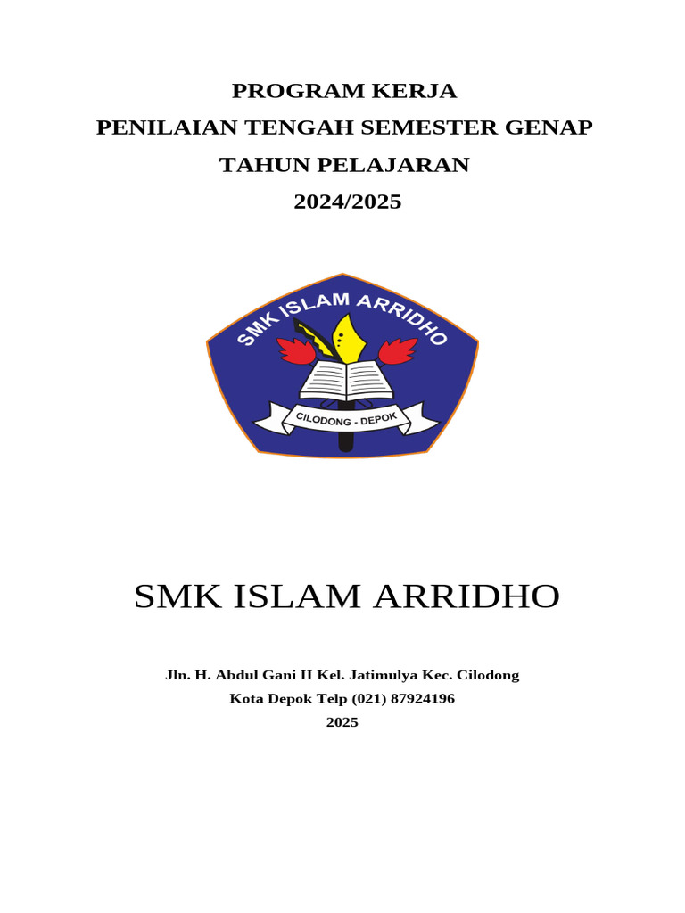 PROGRAM KERJA PTS GENAP Ok - Salin | PDF