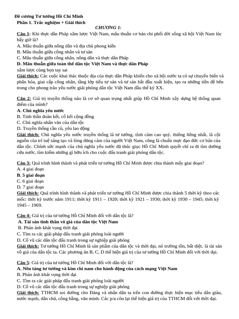 Đề Cương Tthcm Tn Tl - Cô Thủy Studocu | PDF