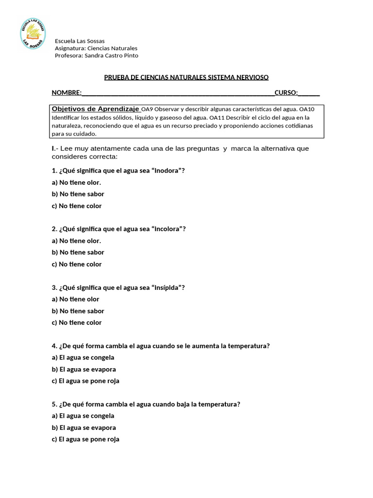 Ciclo del Agua y sus Características | PDF | Agua | Materiales ...