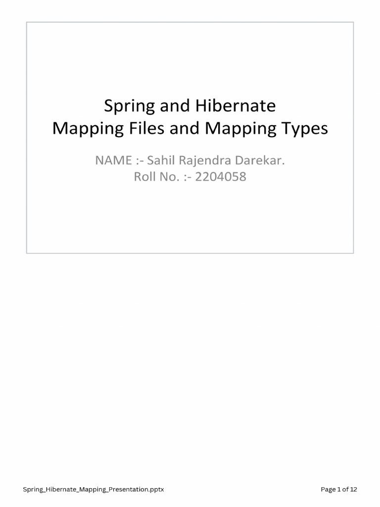 Spring Hibernate Mapping Presentation - PPTX 20250410 133315 0000 | PDF