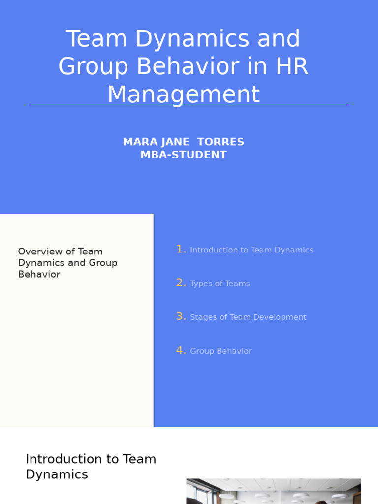 Slide - Team Dynamics and Group Behavior in HR Management | PDF | Human Resource Management ...