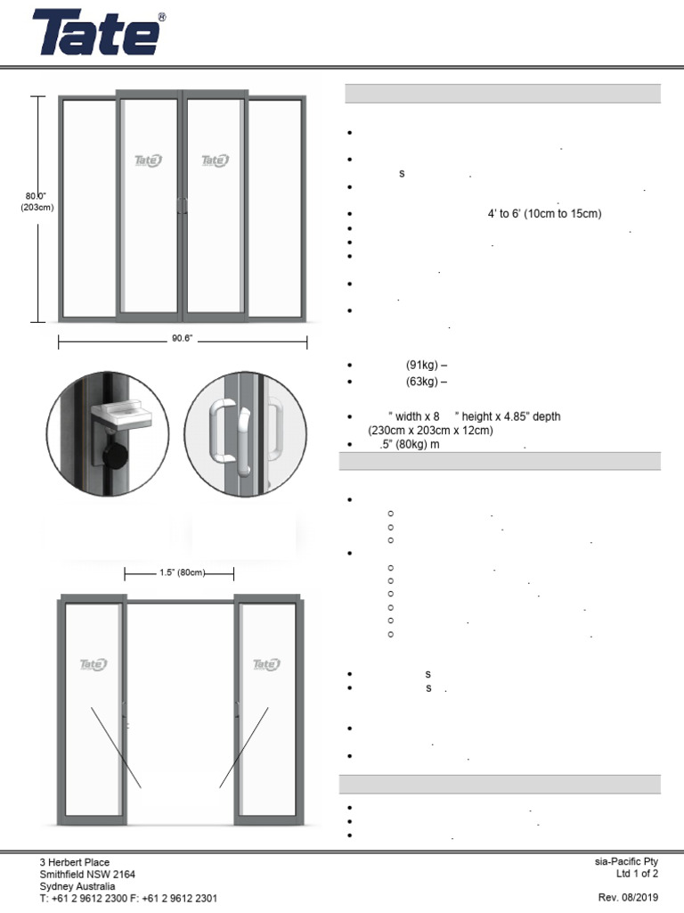 Tate Datacentre Containment Dual Sliding Door Data Sheet | PDF