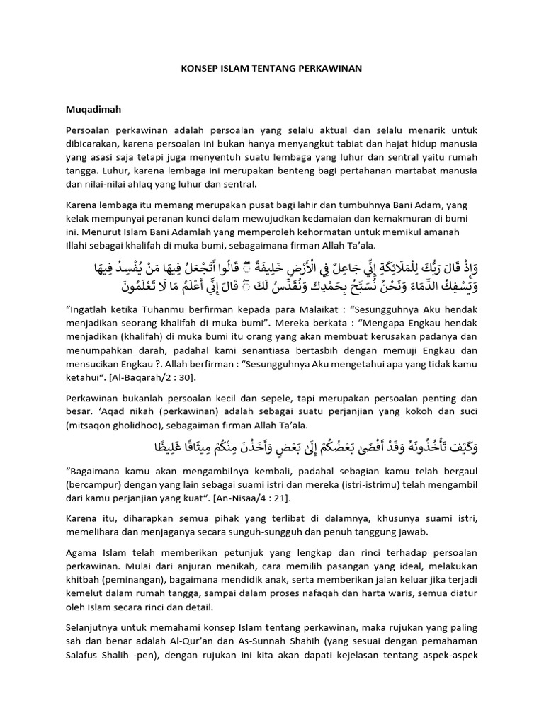 Perkawinan Dalam Islam Fitrah Manusia Pdf