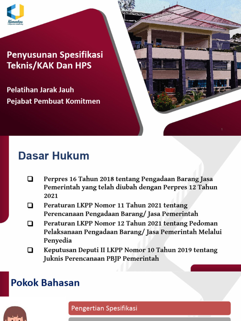 03 Penyusunan Spesifikasi Teknis - KAK Dan HPS | PDF