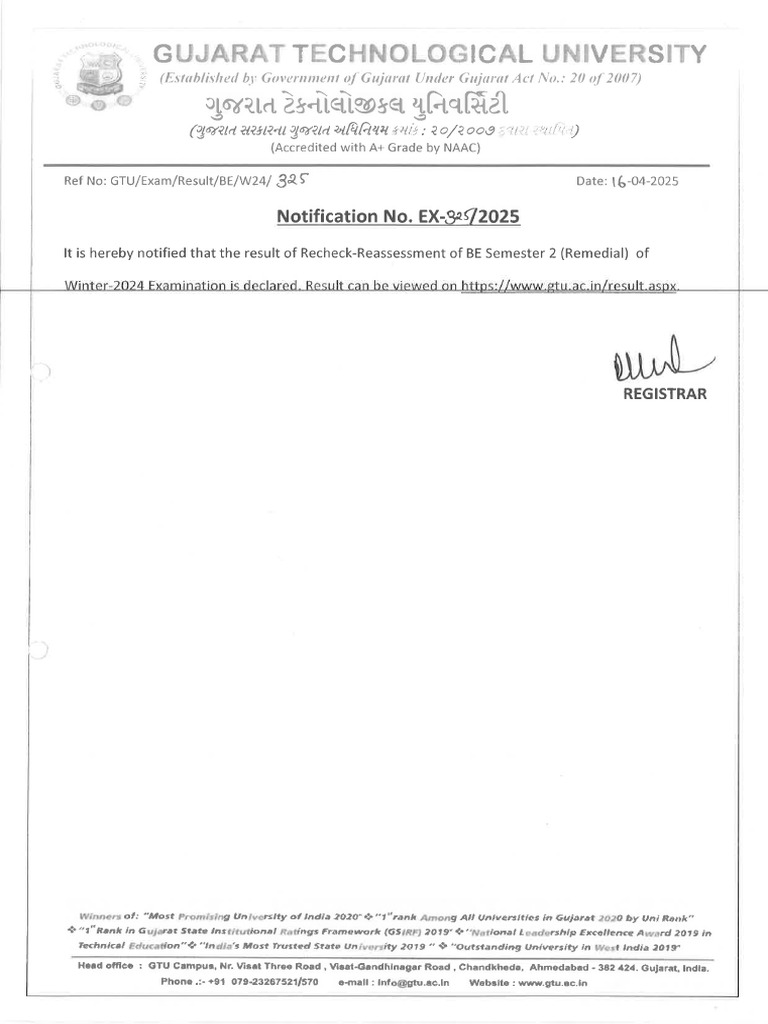 BE Sem 2 Rem. Recheck-Reassessment - 850451 | PDF