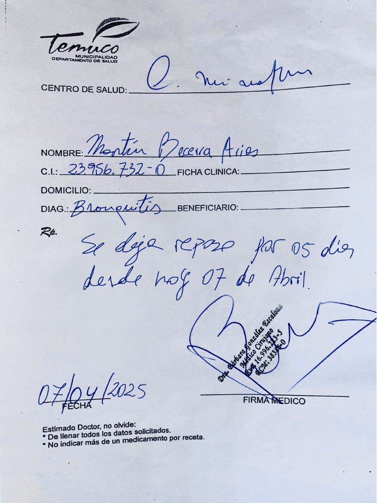 Certificado Reposo | PDF