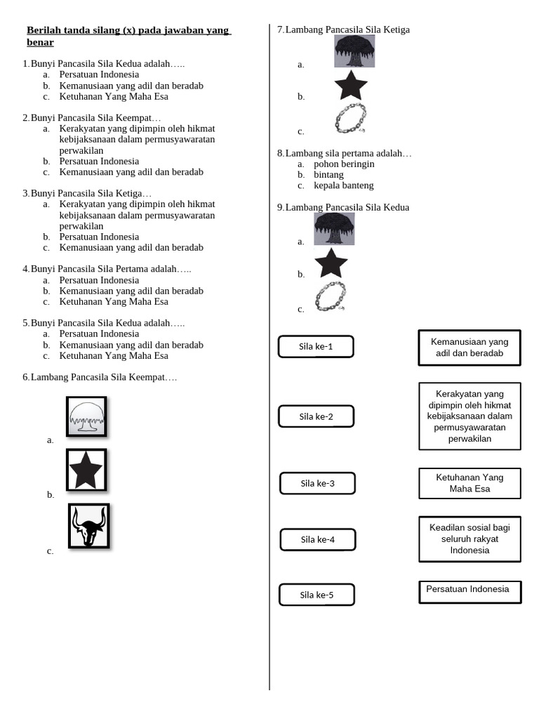 Soal KLS 2 SD Pancasila SMS I | PDF
