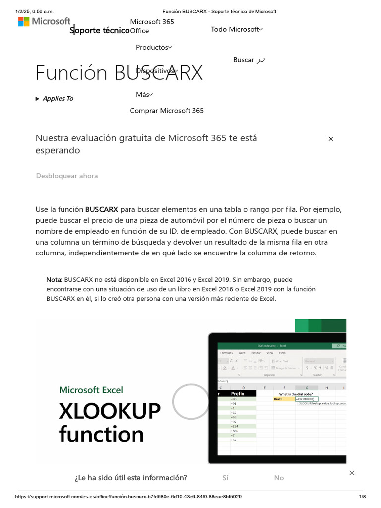 Función BUSCARX - Soporte Técnico de Microsoft | PDF | Microsoft | Microsoft Excel