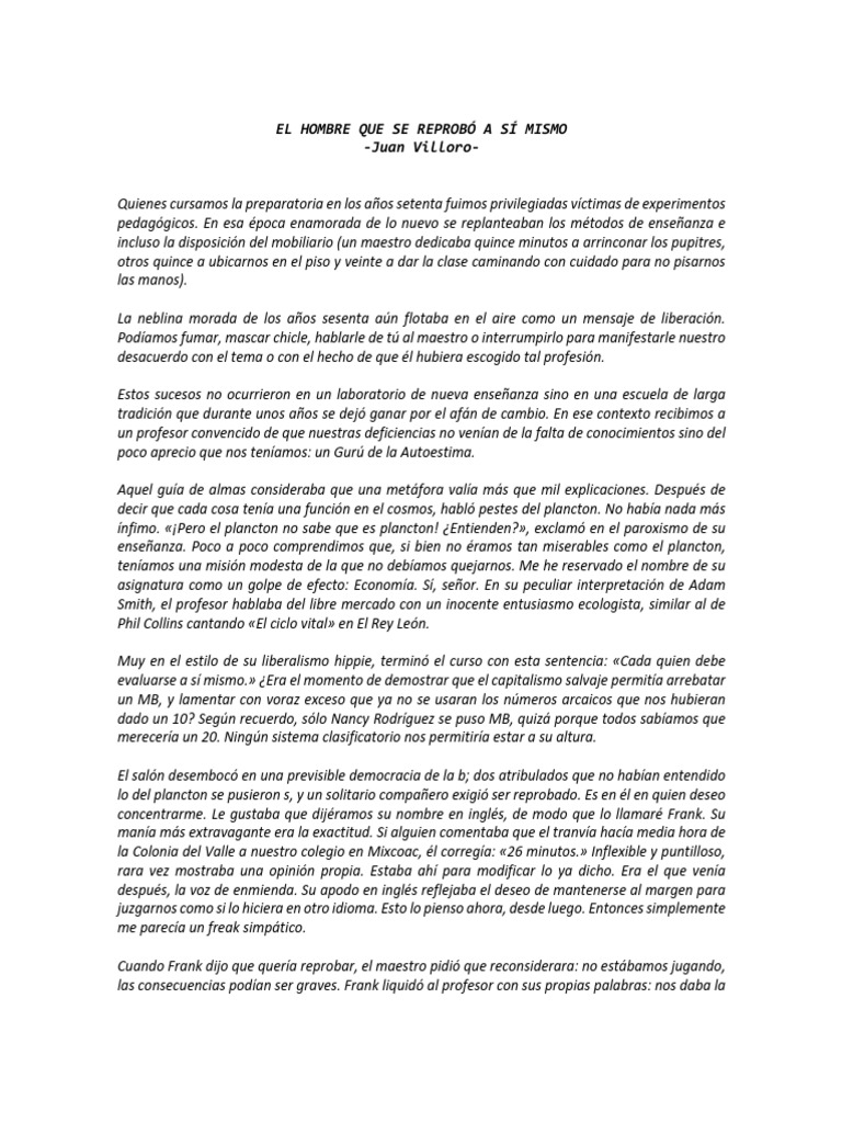 El Hombre Que Se Reprobó A Sí Mismo | PDF